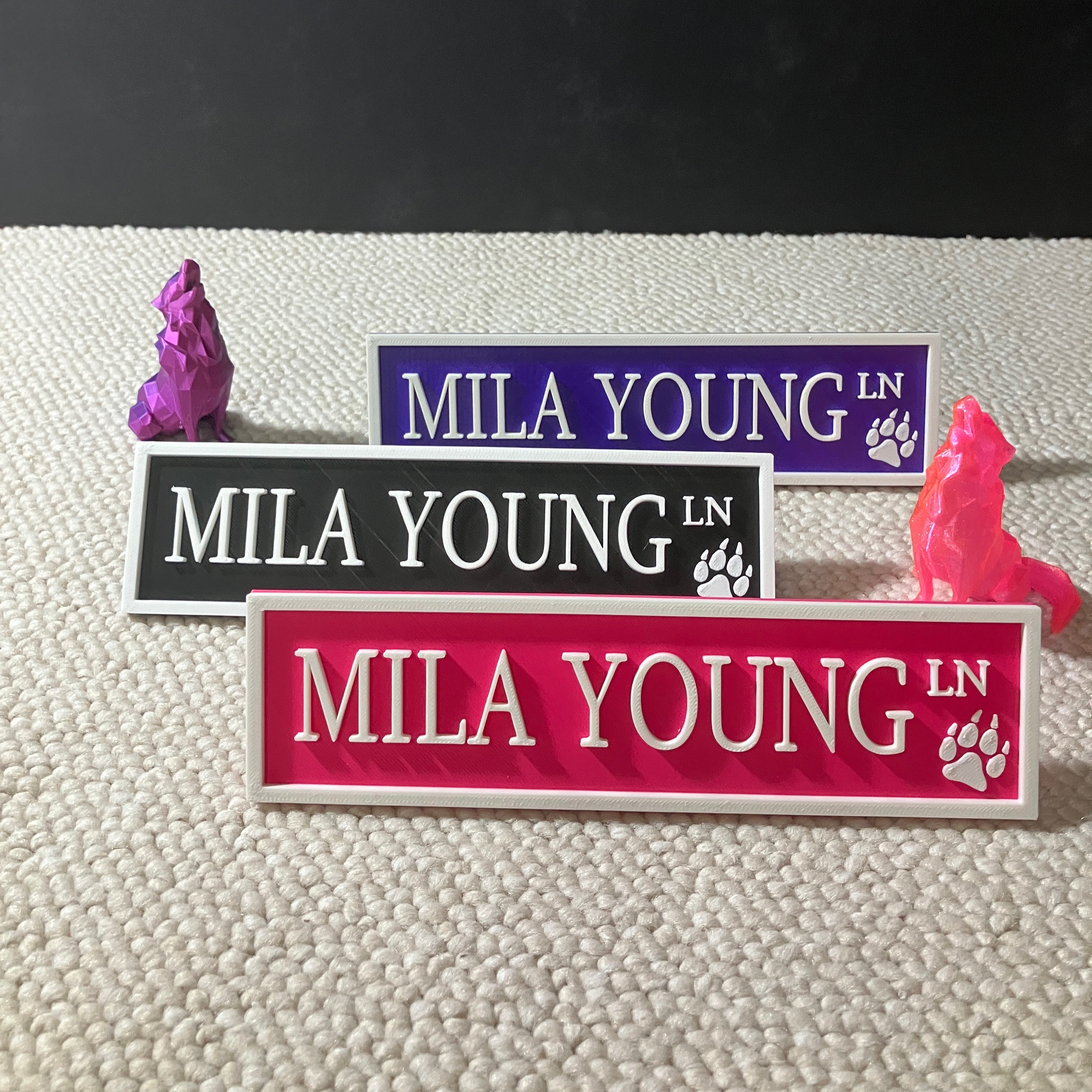 Mila Young Lane Street Signs - 3D Printed Bookshelf Decor – Mila Young ...